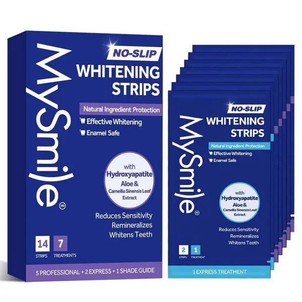 MYSMILE Non-slip Teeth Whitening Strips With Natural Ingredients - One-color