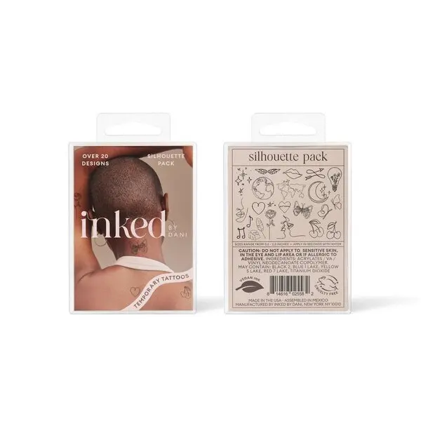 INKED BY DANI Silhouette Temporary Tattoo Pack - One-color