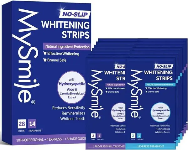MYSMILE Non-slip Teeth Whitening Strips With Natural Ingredients - One-color