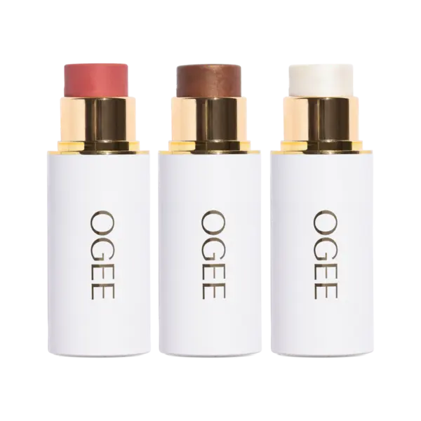 OGEE Crystal Contour Collection Bronzer, Blush & Highlighter Face Sticks - One-color