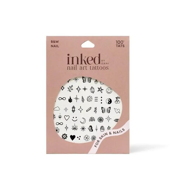 INKED BY DANI B&w Nail Art Temporary Tattoo Pack - One-color