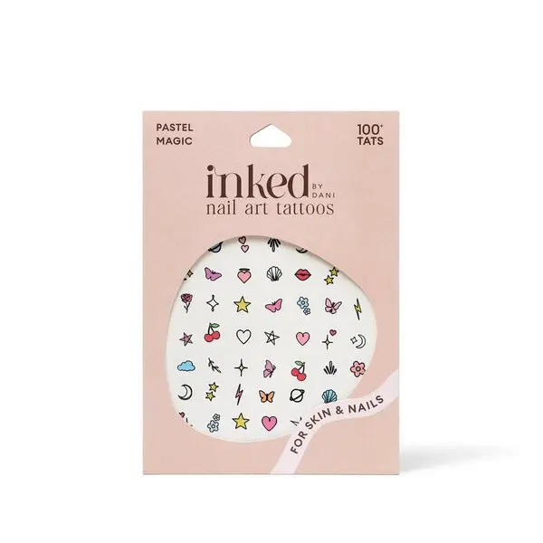 INKED BY DANI Pastel Magic Nail Art Temporary Tattoo Pack - One-color