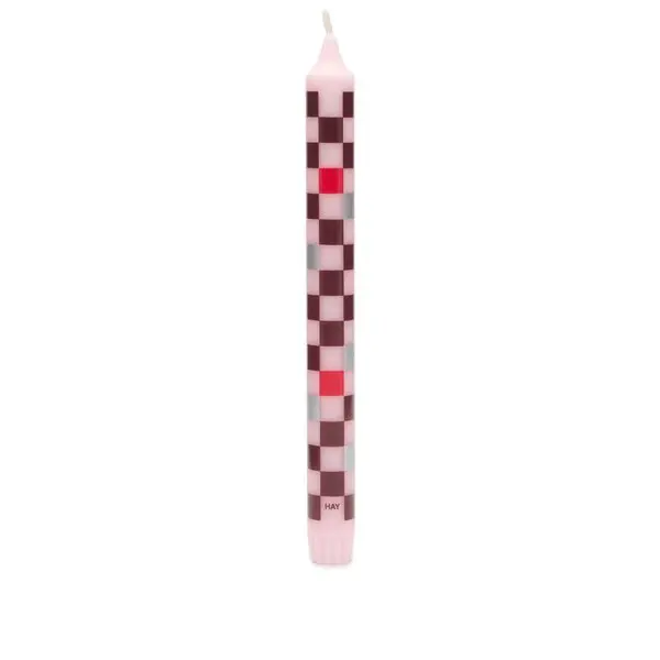 HAY Pattern Candle Check - Pink/bordeaux/red/silver