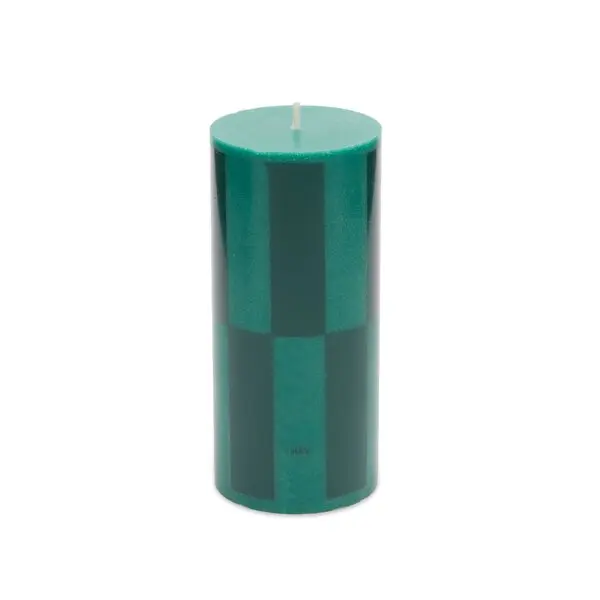HAY Column Candle Small - Green/dark Green Large Check