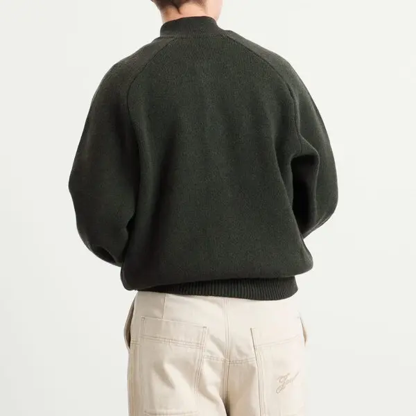 Jacquemus Wool Cashmere Knitted Bomber Jacket - Dark Khaki