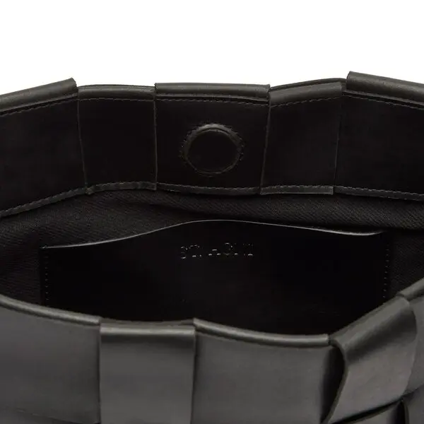 ST. AGNI Woven Mini Tote - Black
