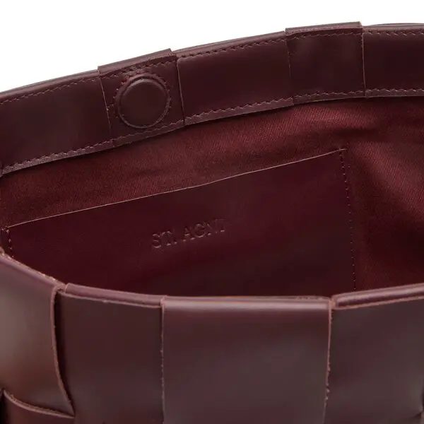 ST. AGNI Woven Mini Tote - Plum