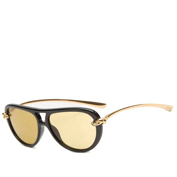Bottega Veneta Knot Sunglasses - Black/gold/yellow