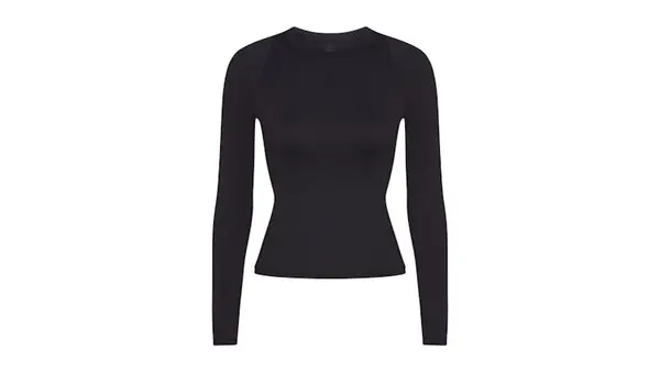 Nike X Skims Airy Long-sleeve Crew Neck Top - Obsidian