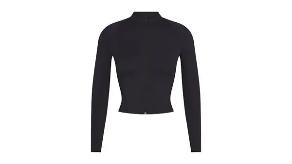 Nike X Skims Matte Mock Neck Full Zip Jacket - Obsidian