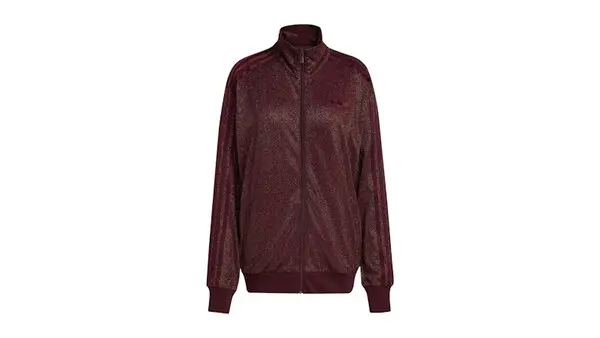Adidas Lurex Firebird Track Top - Maroon/gold Metallic
