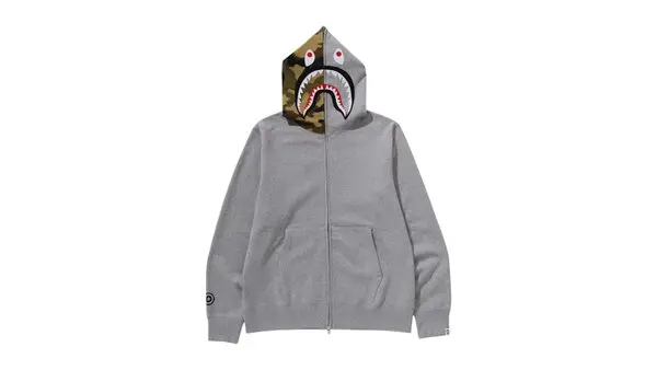 A BATHING APE 1st Shark Full Zip Hoodie - Gray