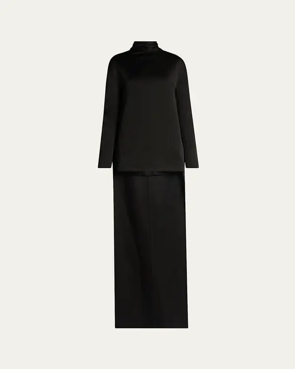 TOM FORD Crepe High-low Dress With Scarf Detail