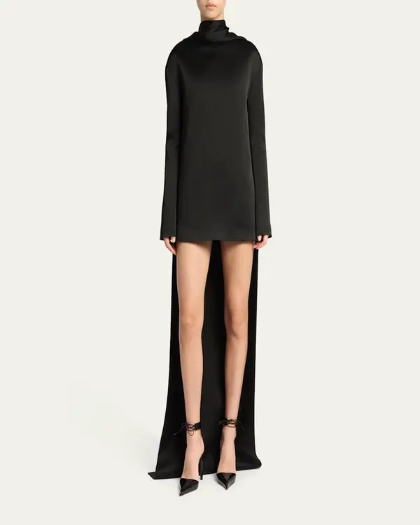TOM FORD Crepe High-low Dress With Scarf Detail