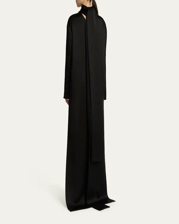 TOM FORD Crepe High-low Dress With Scarf Detail