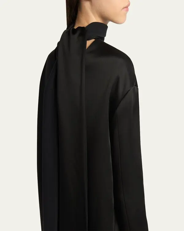 TOM FORD Crepe High-low Dress With Scarf Detail