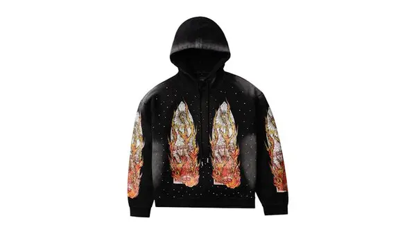 WHO DECIDES WAR Flame Glass Hooded Sweatshirt - Black