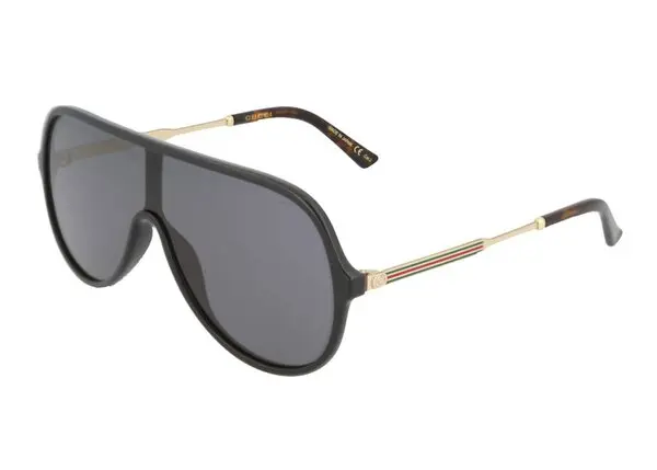 Gucci Shield Sunglasses - Black/gold/grey (gg0199s