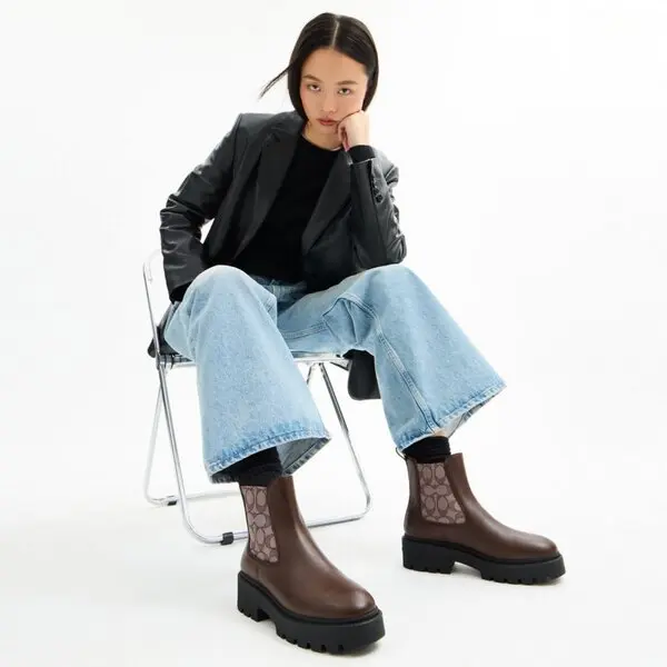COACH Lucy Chelsea Boot With Signature Polyester