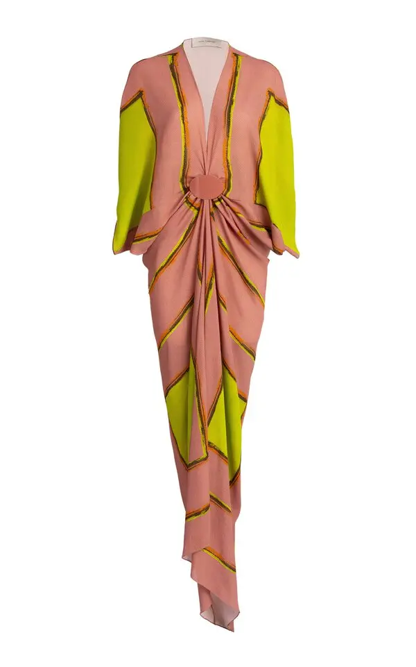 Silvia Tcherassi Fiore Gathered Crepe Maxi Dress