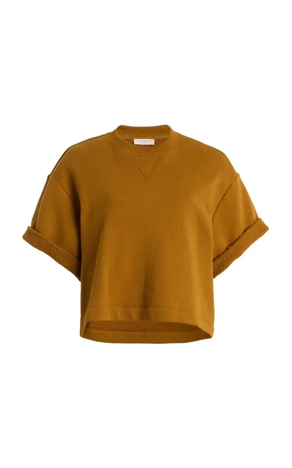 Ulla Johnson Cove Boxy French Terry Top - Brown