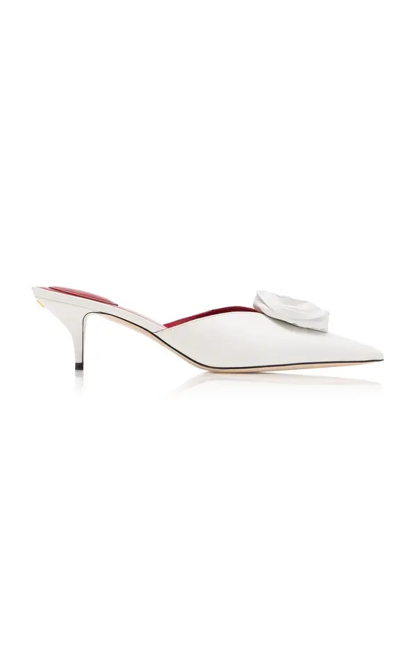 Valentino Garavani - Valentino Garavani Drip Rose Kitten Heel Mules
