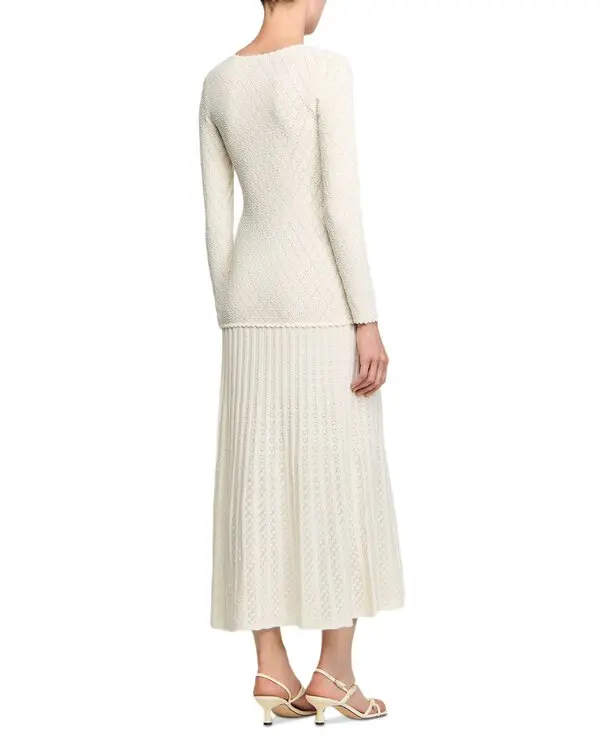 Sandro Long Sleeve Maxi Dress - Ecru
