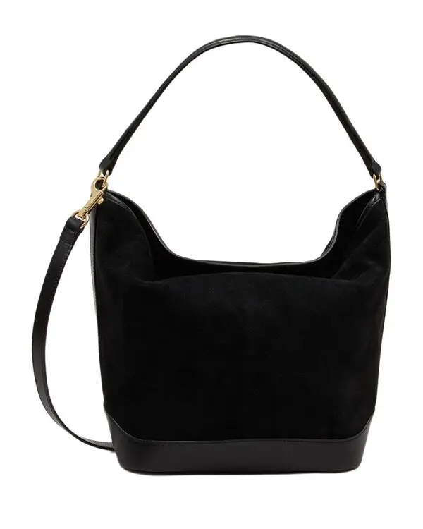 Sandro Soft Suede Shopping Bag - Black
