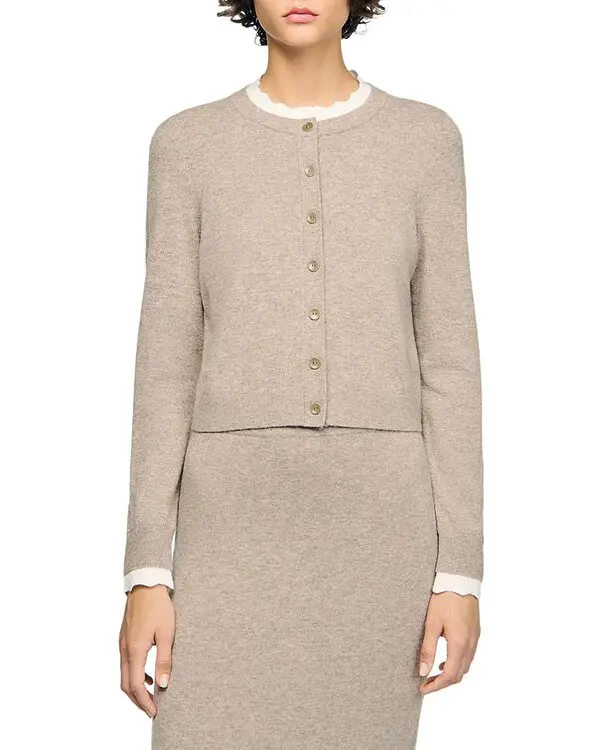 Sandro Eleome Contrast Trim Cardigan