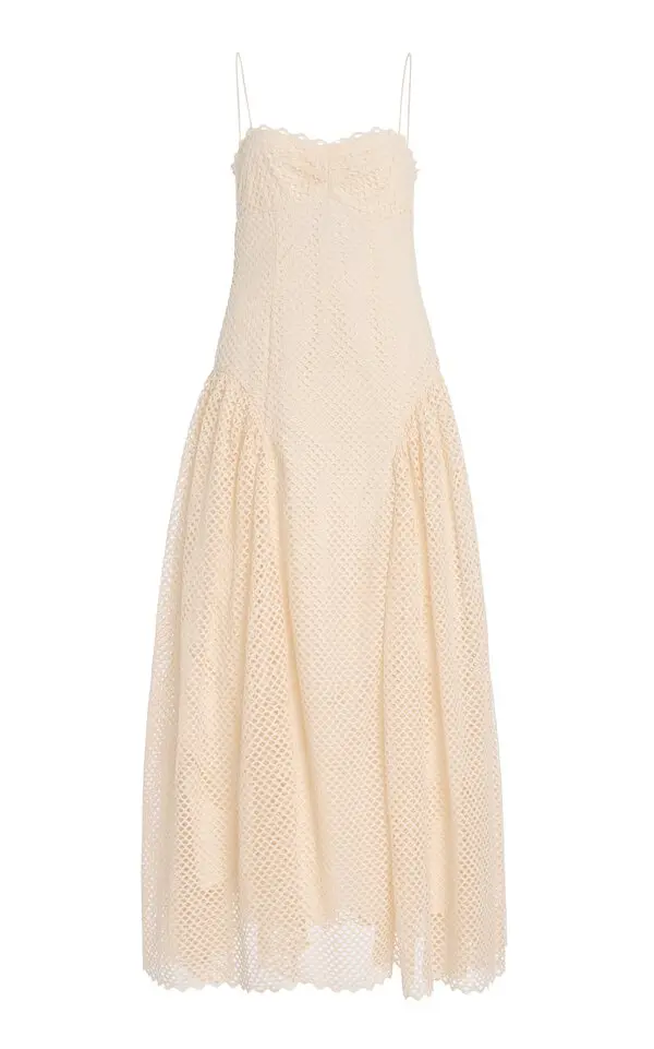 Ulla Johnson Isotta Crocheted Cotton Midi Dress - White