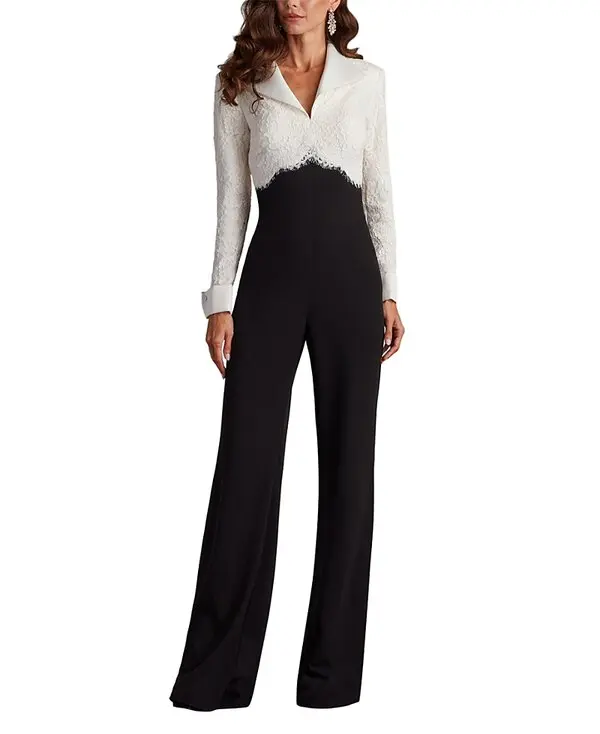 Tadashi Shoji Deacon Collar Jumpsuit - Ivory