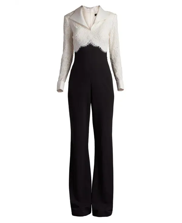 Tadashi Shoji Deacon Collar Jumpsuit - Ivory
