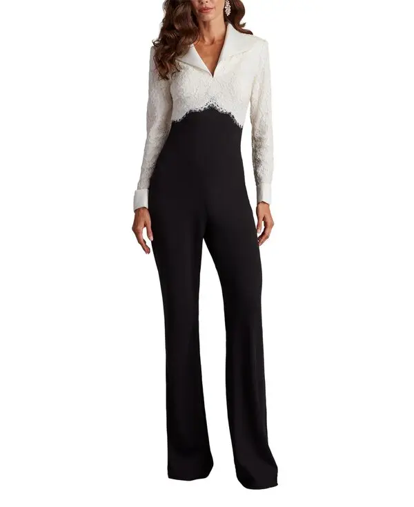 Tadashi Shoji Deacon Collar Jumpsuit - Ivory