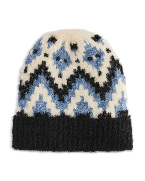 Aqua Rd Style Fair Isle Knit Beanie