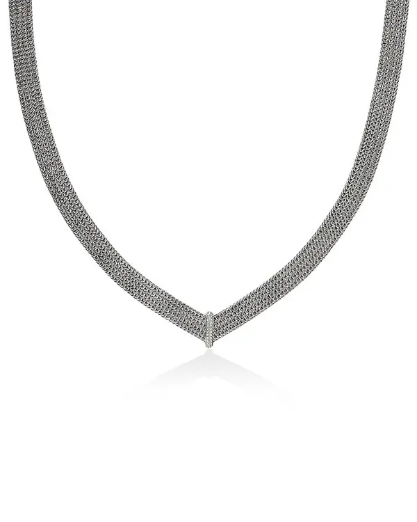 John Hardy Sterling And Diamond Link Necklace - Silver