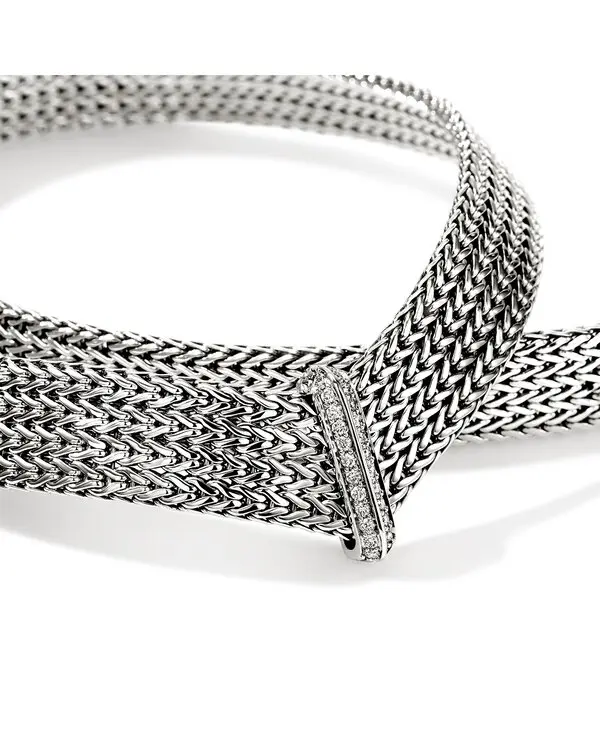 John Hardy Sterling And Diamond Link Necklace