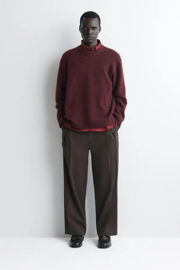 Cos Oversized Alpaca-blend Crew-neck Sweater