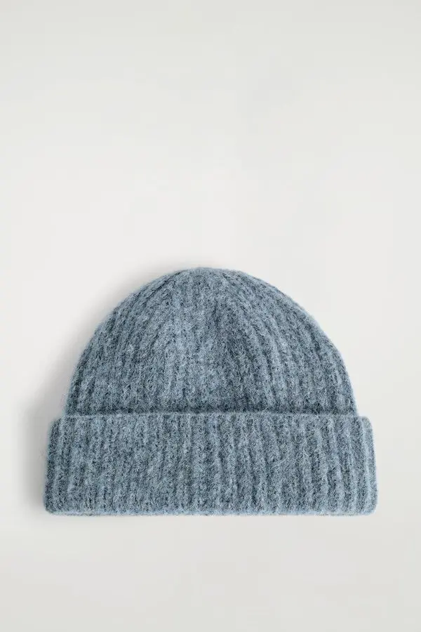 Cos Alpaca-blend Fisherman Beanie - Blue
