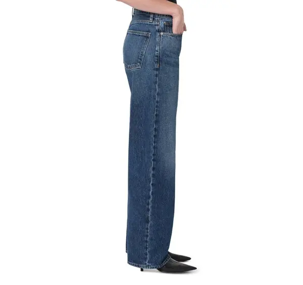 AGOLDE Arc High-rise Wide Leg Jeans - Short Wave