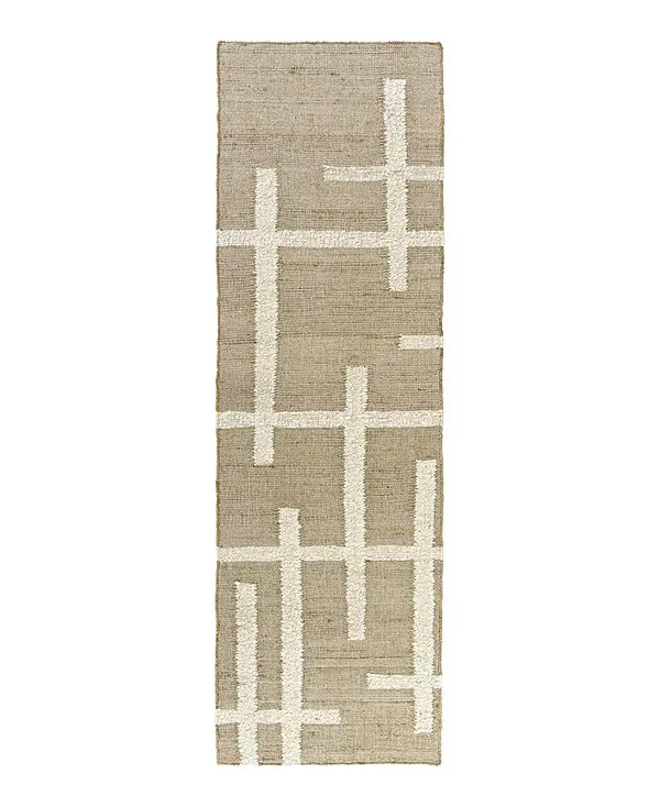 LR HOME Geoblend Geobl-82519 Runner Area Rug, 2'6 X 8 - Natural/ivory