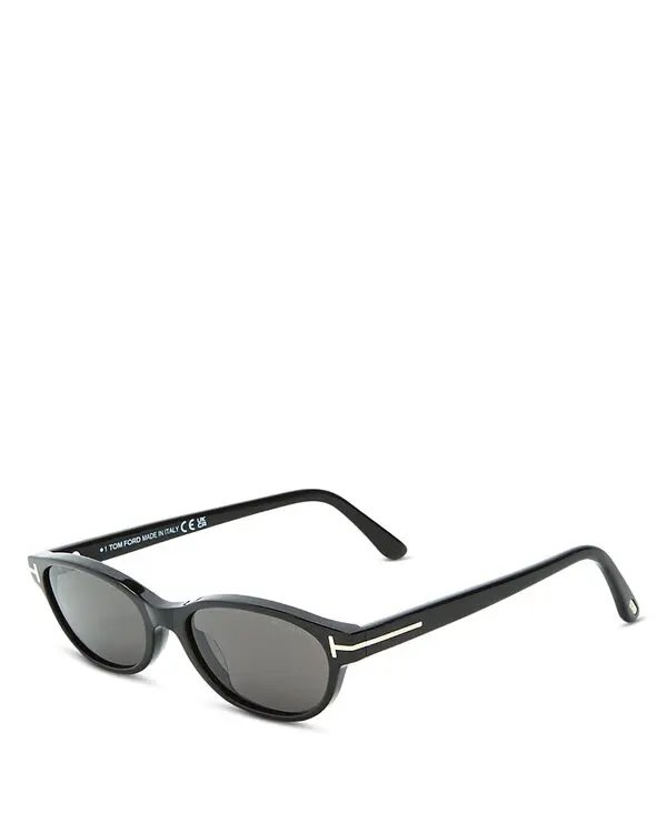TOM FORD Chloe Oval Sunglasses - Black/smoke