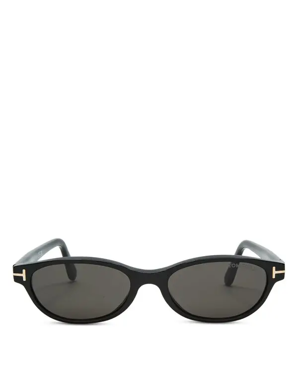 TOM FORD Chloe Oval Sunglasses - Black/smoke