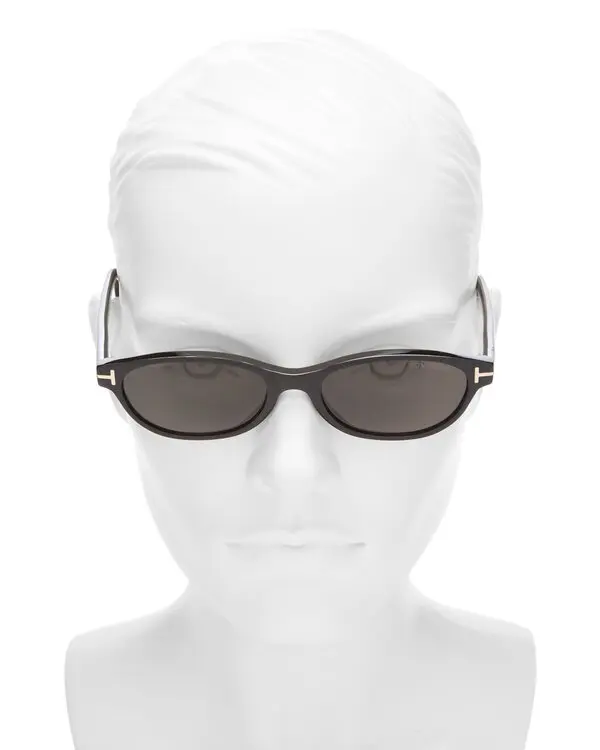 TOM FORD Chloe Oval Sunglasses - Black/smoke