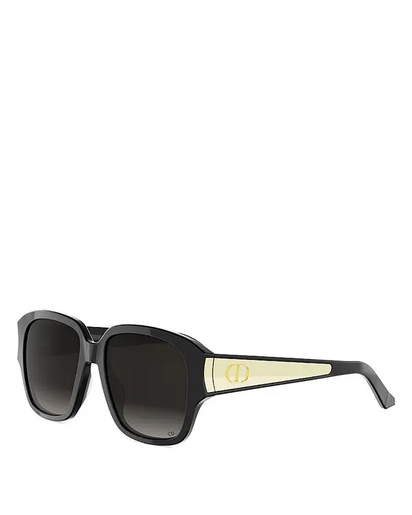 Dior Diorglow Square Sunglasses - Black/gradient Smoke
