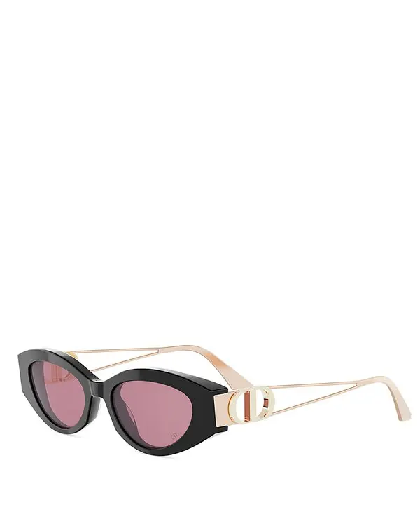Dior 30montaigne Oval Sunglasses - Black/solid Coral