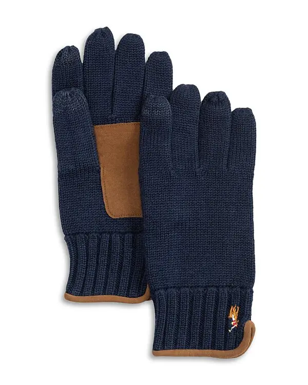 Polo Ralph Lauren Suede Trim Wool Gloves - Collection Navy