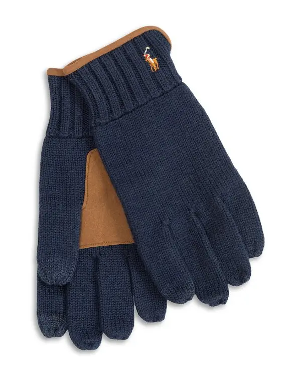Polo Ralph Lauren Suede Trim Wool Gloves - Collection Navy