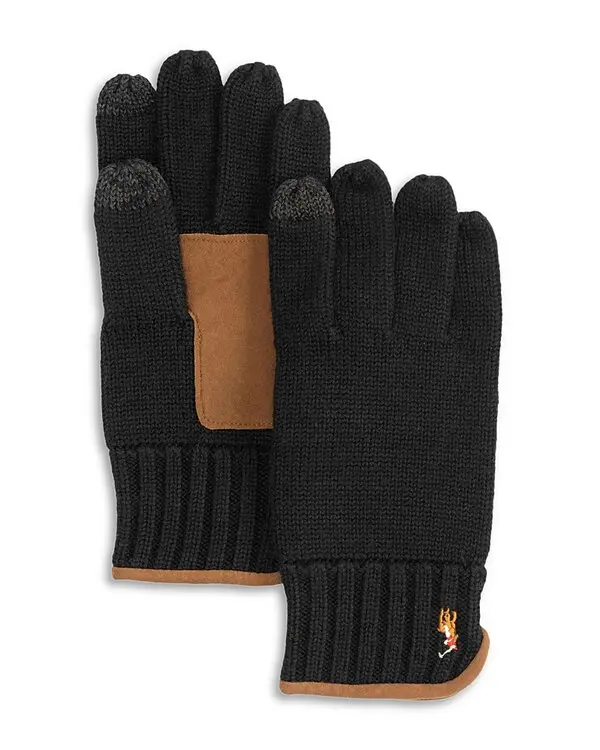 Polo Ralph Lauren Suede Trim Wool Gloves - Polo Black