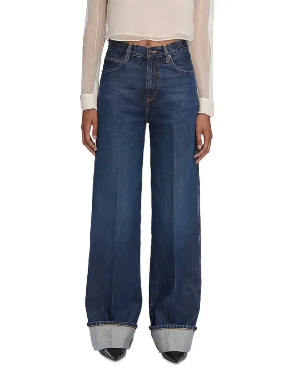 FRAME The Cuffed Wide Leg Jeans - Spencer