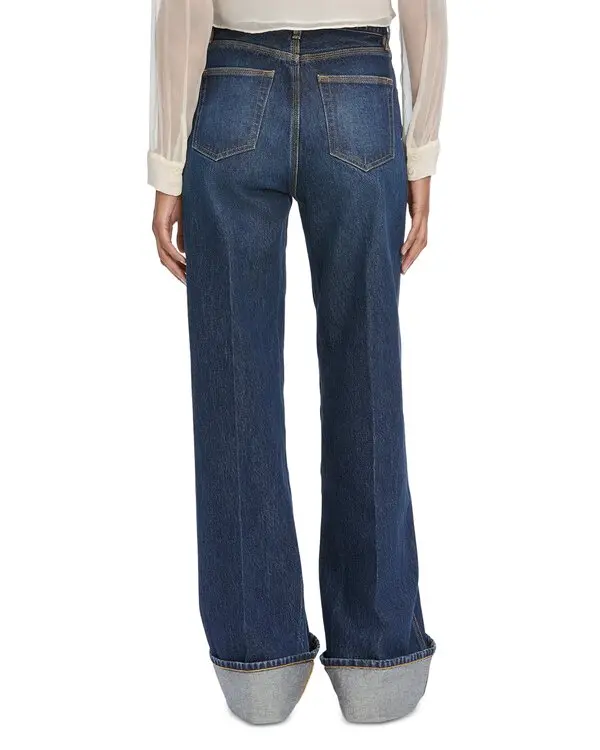 FRAME The Cuffed Wide Leg Jeans - Spencer